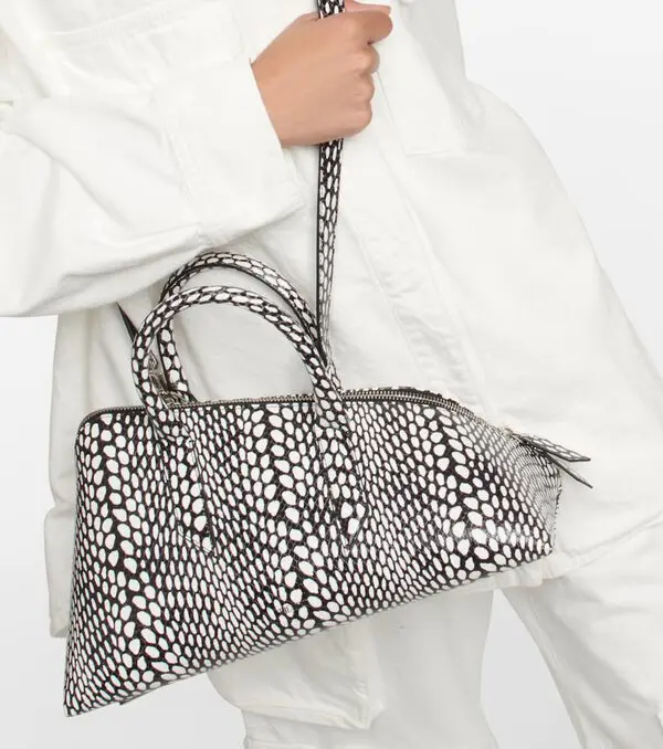 Attico 24h Medium Snake-effect Leather Tote Bag