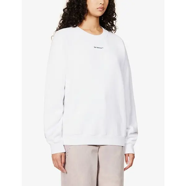 Off-White Tie-Dye Round-Neck Cotton-Jersey Jumper White