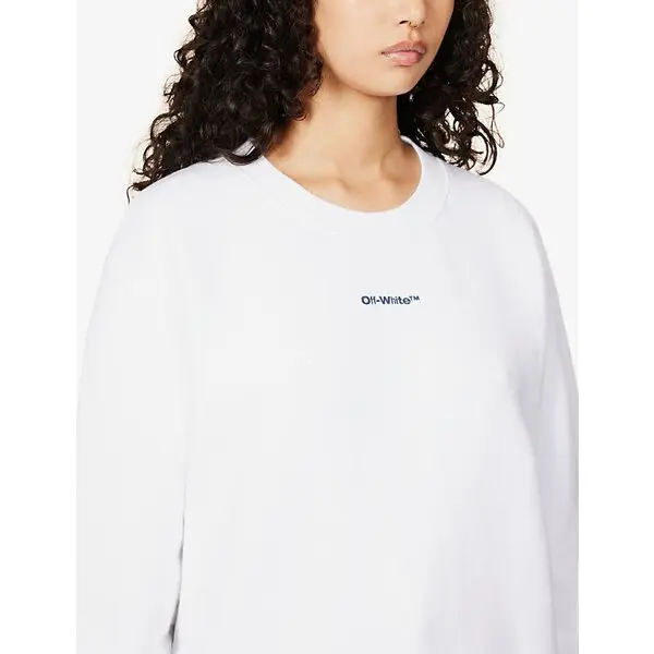 Off-White Tie-Dye Round-Neck Cotton-Jersey Jumper White
