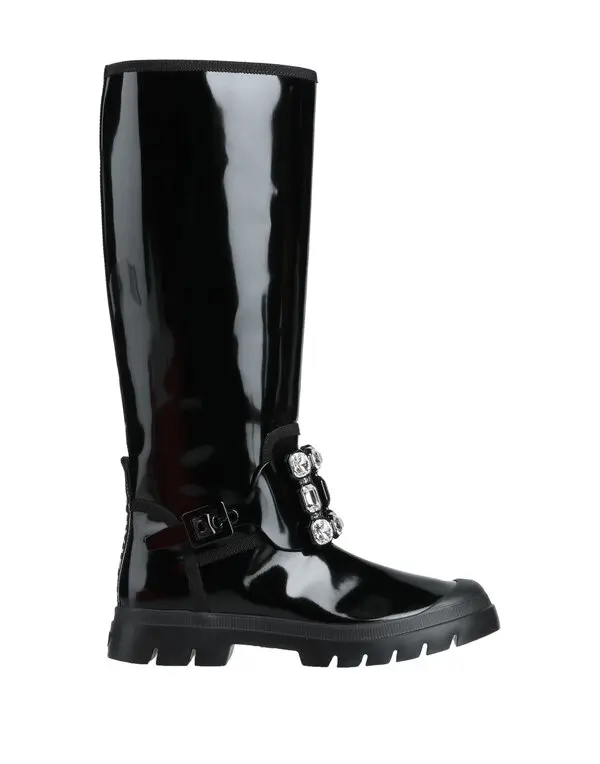 ROGER VIVIER Rubber Rain Boots - Black
