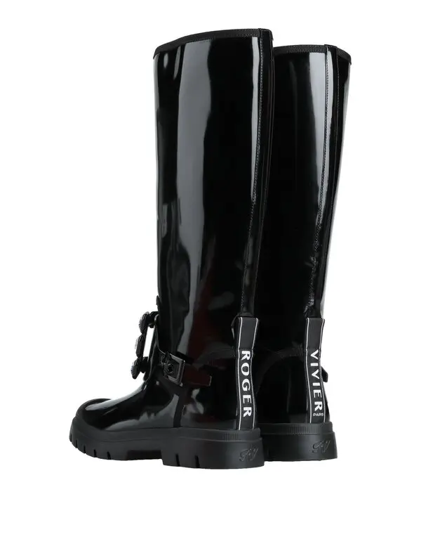ROGER VIVIER Rubber Rain Boots - Black