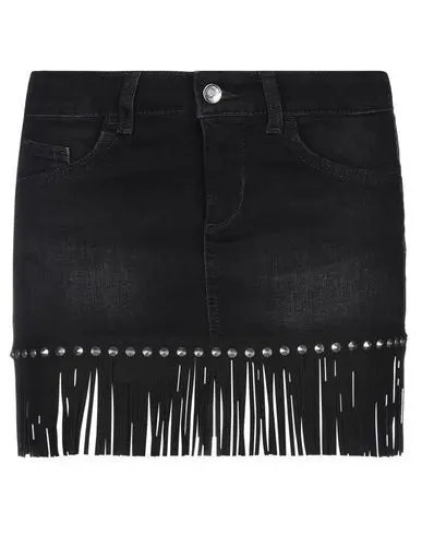 LIU •JO Flared Denim Skirt - Black