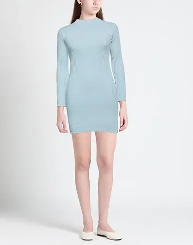 John Elliott Mini Knitted Ribbed Dress - Sky Blue
