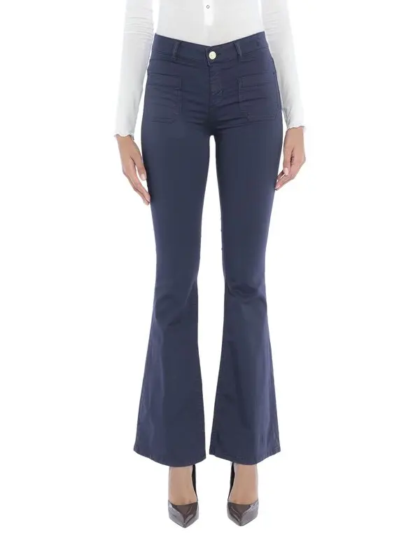 TWINSET Flared Pants With Crystals - Midnight Blue