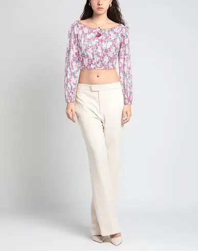 Poupette St Barth Floral-print Viscose Crop Top - Pink