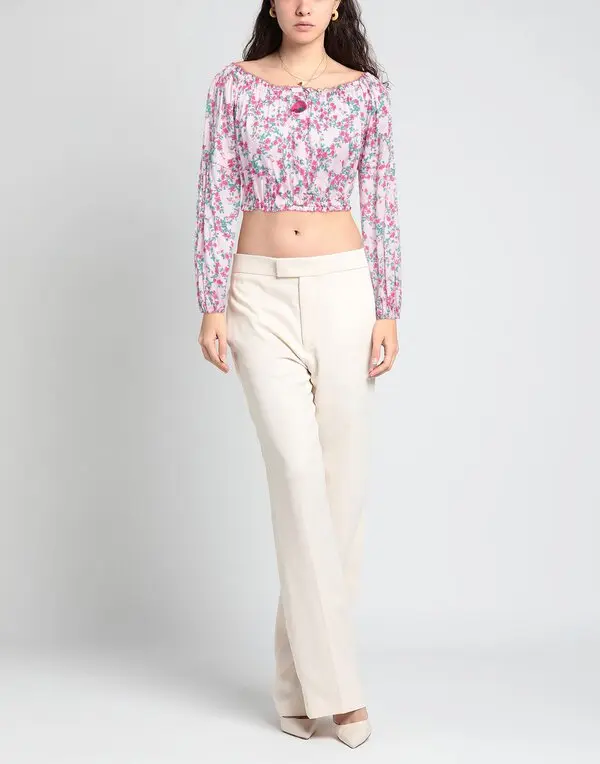 Poupette St Barth Floral-print Viscose Crop Top - Pink