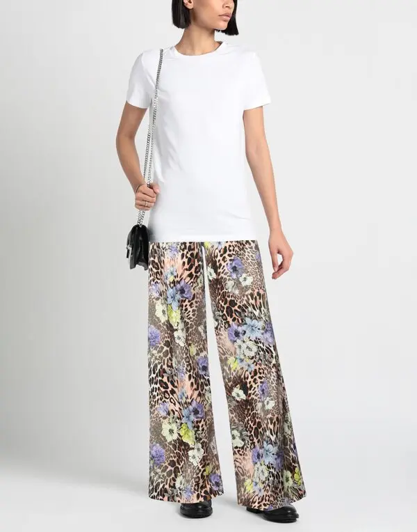 LIU •JO Floral Leopard Print Wide Leg Pants