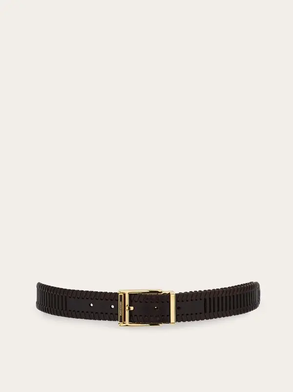 FERRAGAMO Adjustable Crocodile Belt - Brown