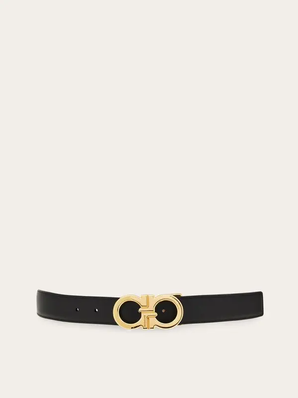 FERRAGAMO Reversible Gancini Belt - Black