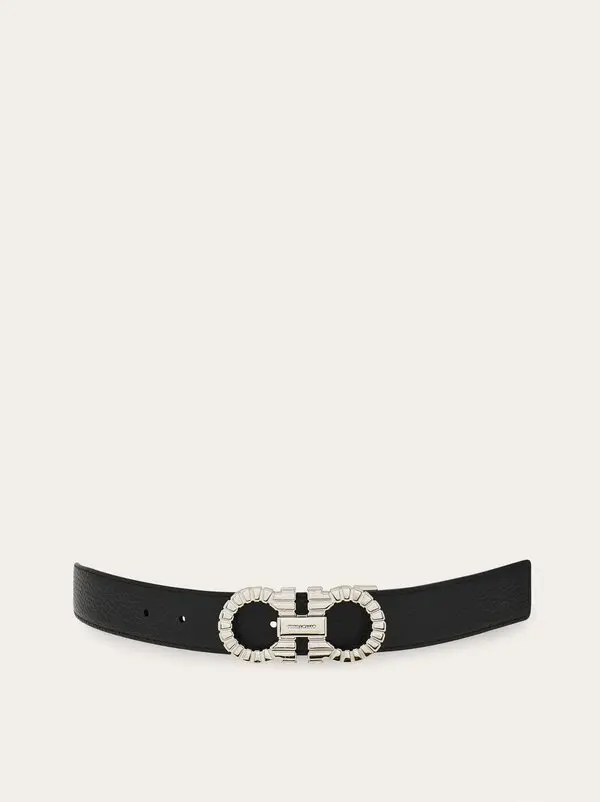 FERRAGAMO Reversible Gancini Belt - Black
