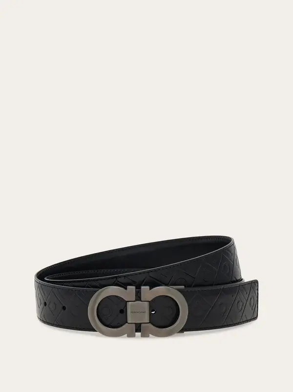 FERRAGAMO Reversible Gancini Belt - Black