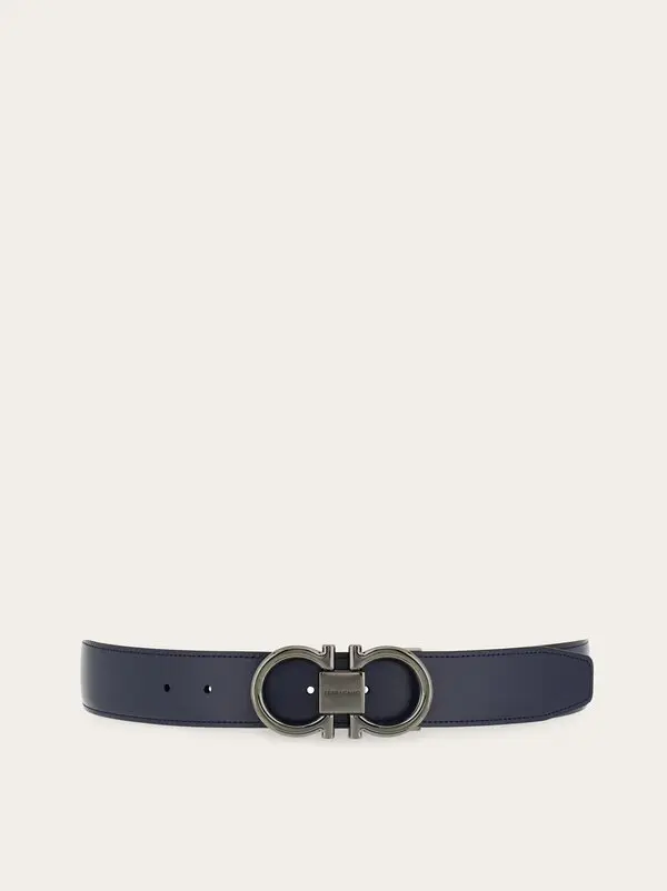 FERRAGAMO Reversible Gancini Belt - Blue