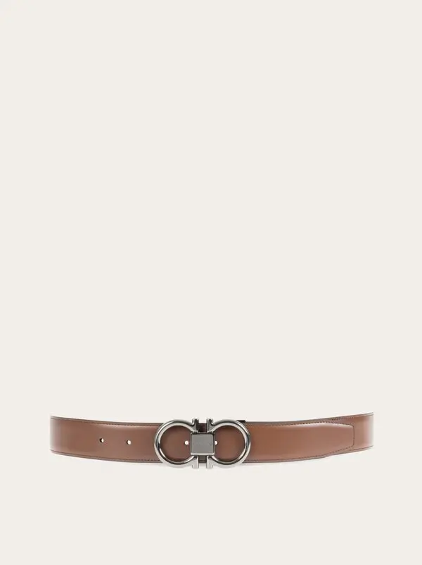 FERRAGAMO Reversible Gancini Belt - Brown