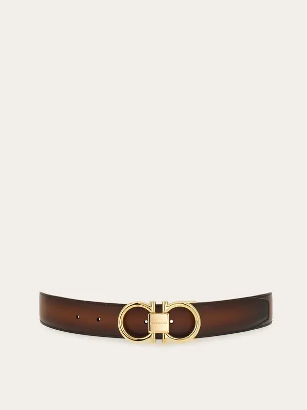 FERRAGAMO Reversible Gancini Belt - Brown