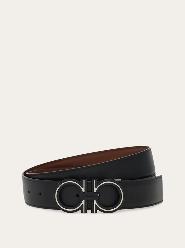 FERRAGAMO Reversible Gancini Belt - Brown