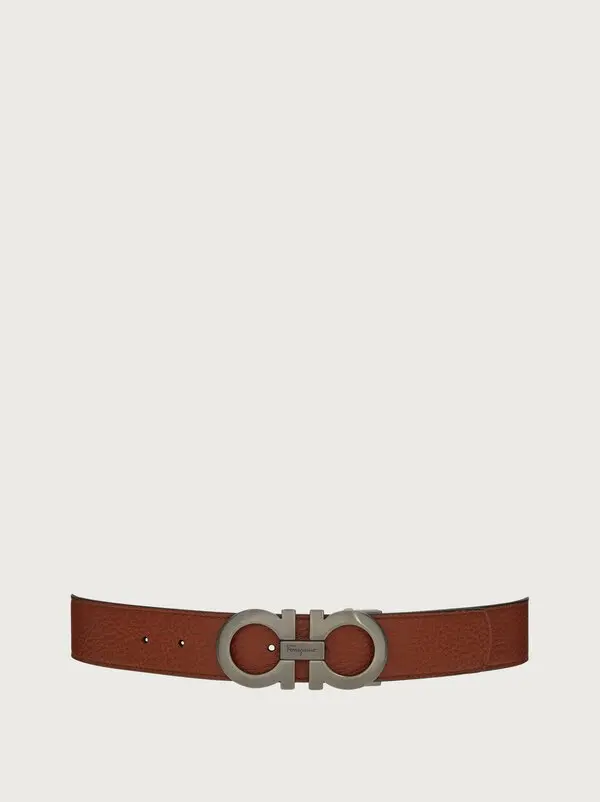 FERRAGAMO Reversible Gancini Belt - Brown