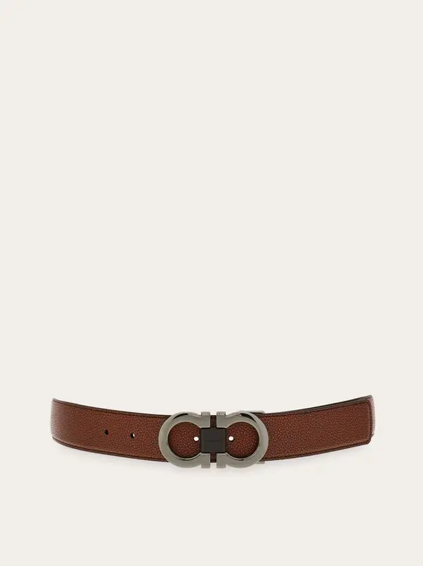 FERRAGAMO Reversible Gancini Belt - Green