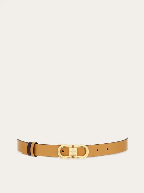 FERRAGAMO Reversible And Adjustable Gancini Belt - Beige