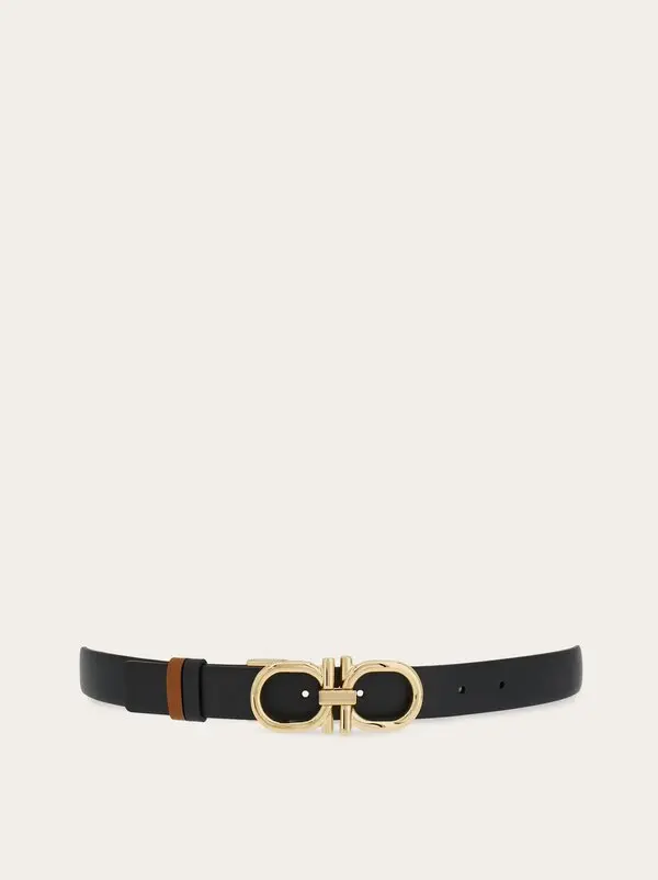 FERRAGAMO Reversible Gancini Belt - Black