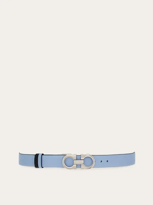 FERRAGAMO Reversible And Adjustable Gancini Belt - Blue