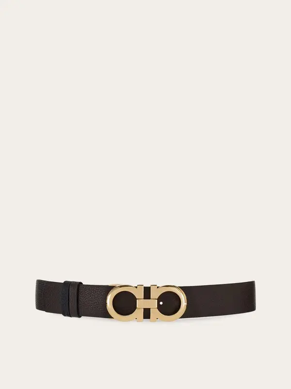 FERRAGAMO Reversible And Adjustable Gancini Belt - Brown