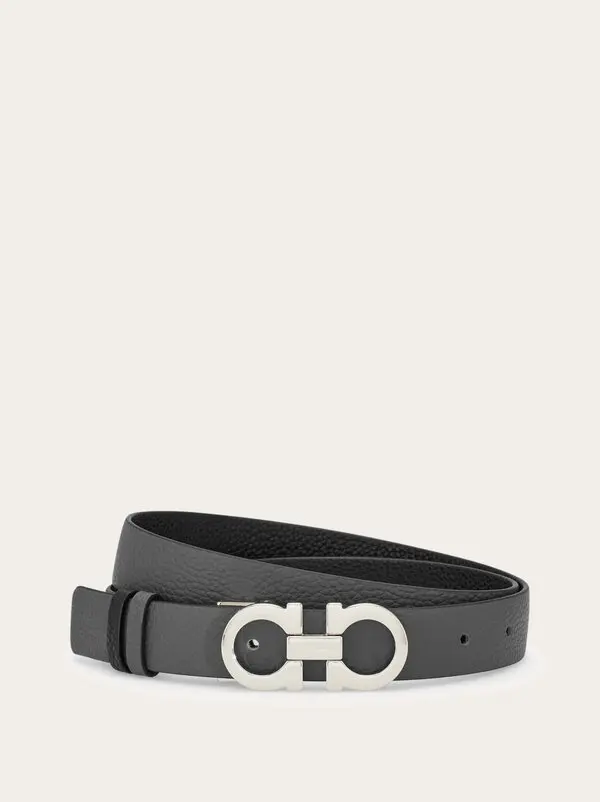 FERRAGAMO Reversible Gancini Belt - Grey