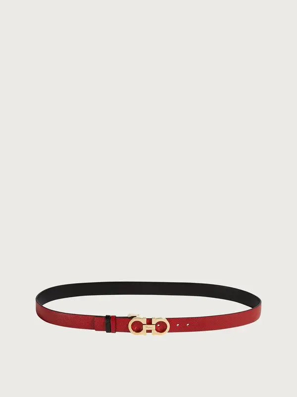 FERRAGAMO Reversible And Adjustable Gancini Belt - Red