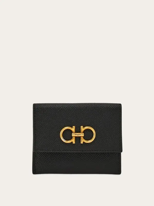FERRAGAMO Gancini Credit Card Holder - Black