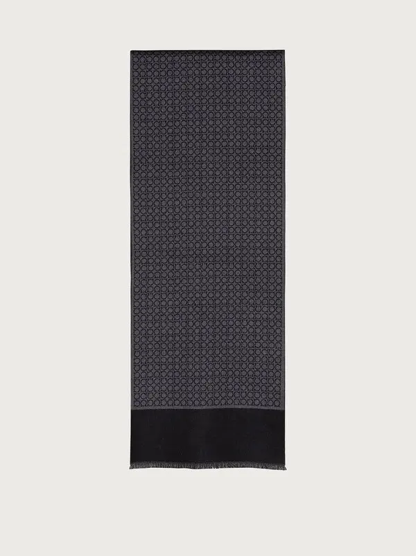 FERRAGAMO Gancini Scarf - Black