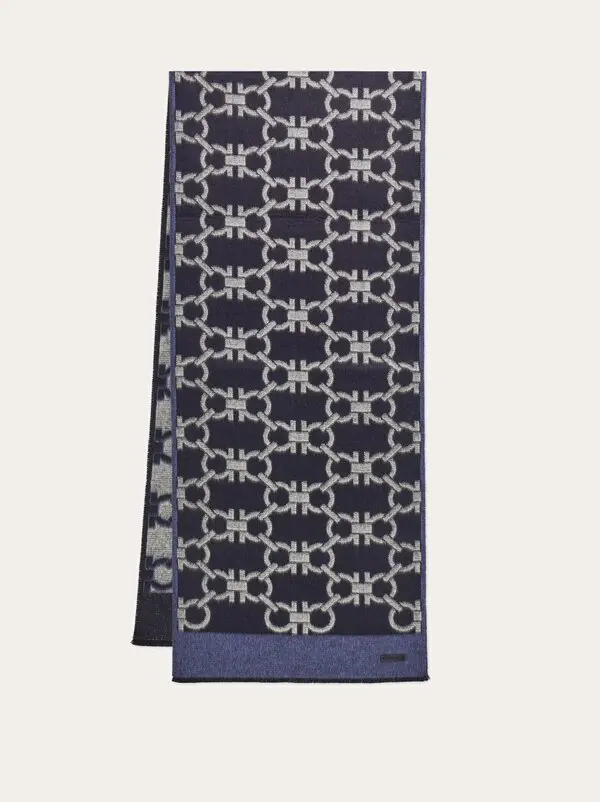 FERRAGAMO Gancini Scarf - Blue