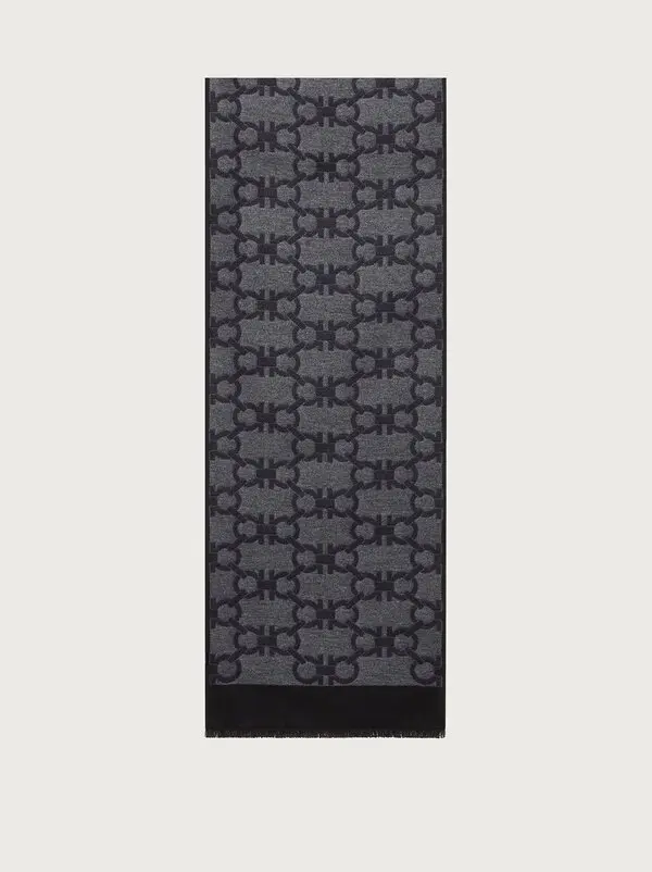 FERRAGAMO Gancini Scarf - Grey