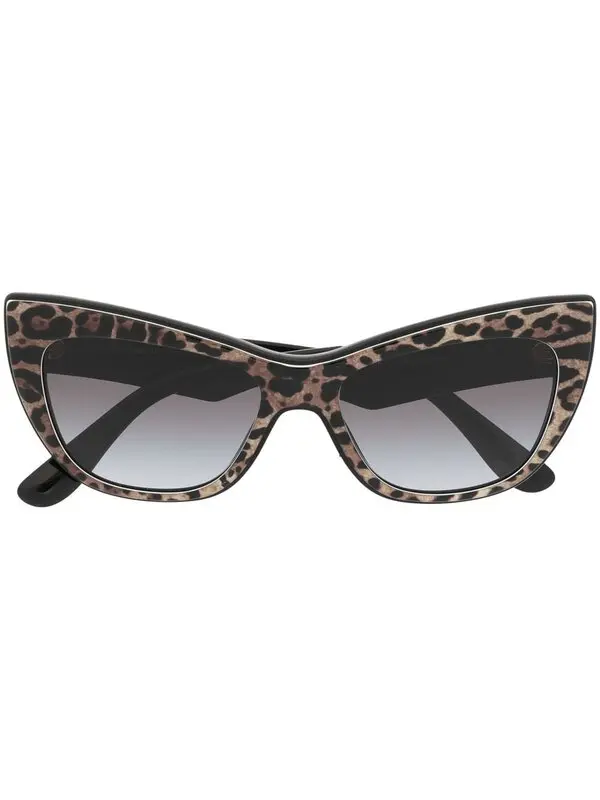 Dolce & Gabbana Leopard-print Cat-eye Sunglasses - Brown