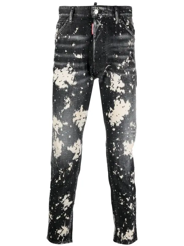 Dsquared2 Paint Splatter Print Skinny Jeans
