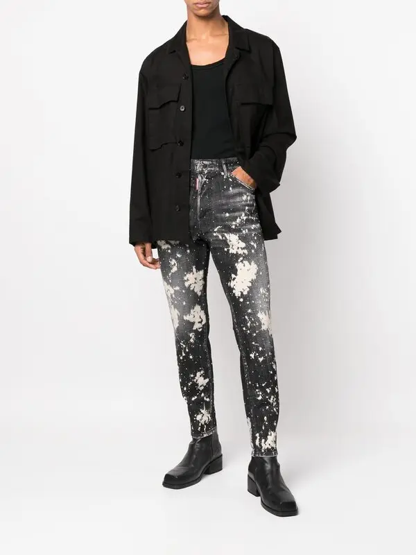 Dsquared2 Paint Splatter Print Skinny Jeans