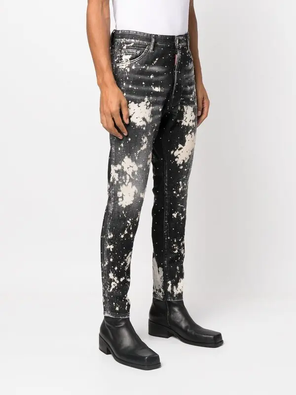 Dsquared2 Paint Splatter Print Skinny Jeans
