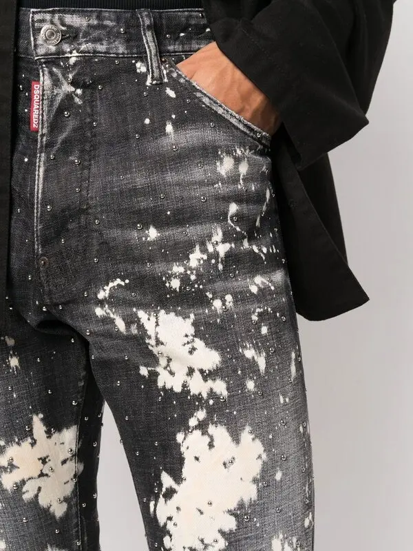 Dsquared2 Paint Splatter Print Skinny Jeans