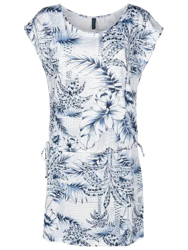LYGIA & NANNY Palm-tree Print Dress - Blue