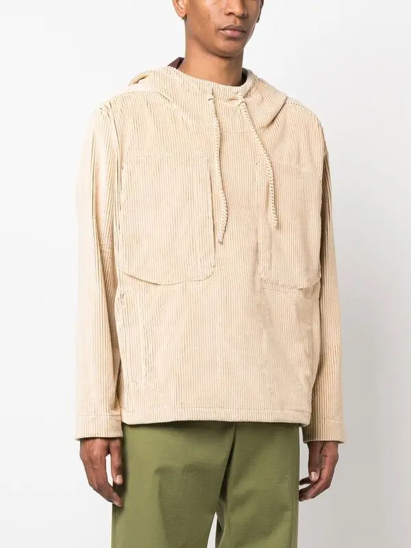 RANRA Steinn Corduroy Hooded Jacket - Neutrals