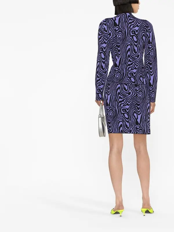 Moschino Graphic-pattern Knitted Mini Skirt