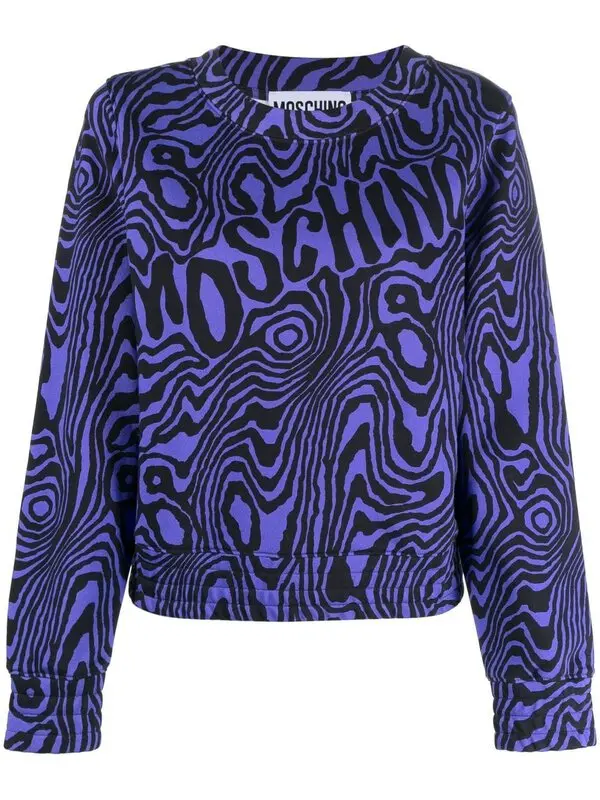 Moschino Logo-print Cotton Sweatshirt - Blue