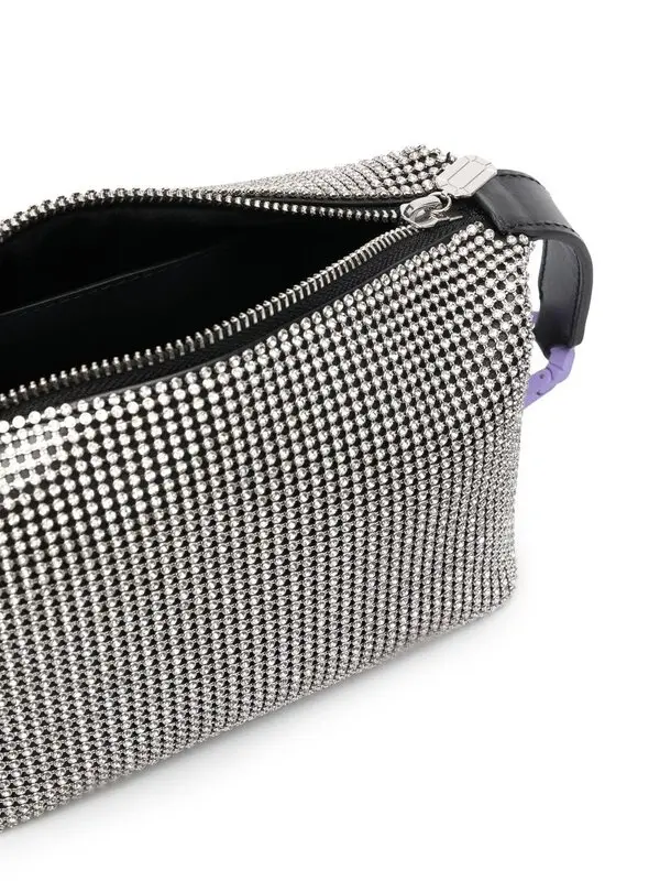 EERA Crystal-embellished Moon Bag - Black