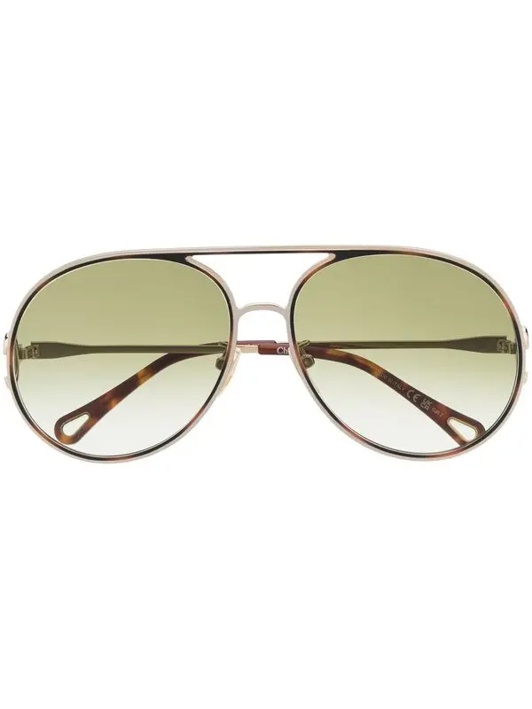 Chloé Austine Oversized Sunglasses - Gold