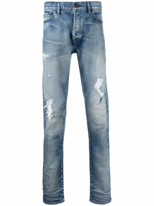 John Elliott Mid-rise Distressed Jeans