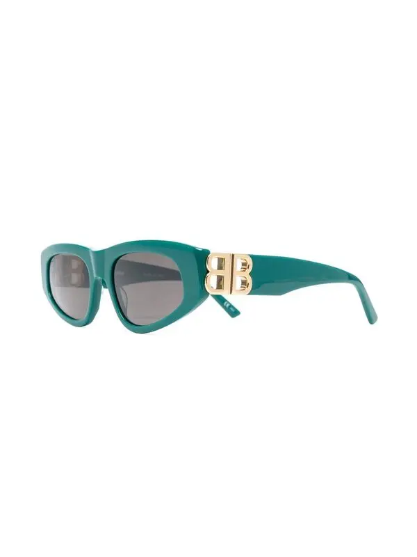Balenciaga Logo-plaque Cat-eye Sunglasses - Green