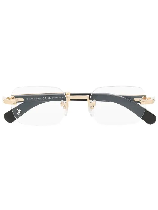 Cartier Frameless Rectangular Glasses - Gold