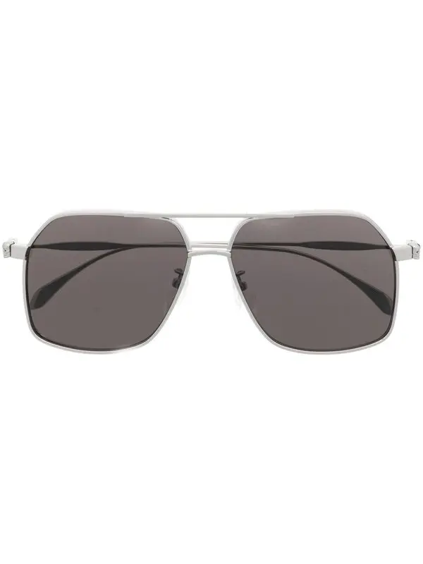 Alexander McQueen Pilot Frame Sunglasses - Silver