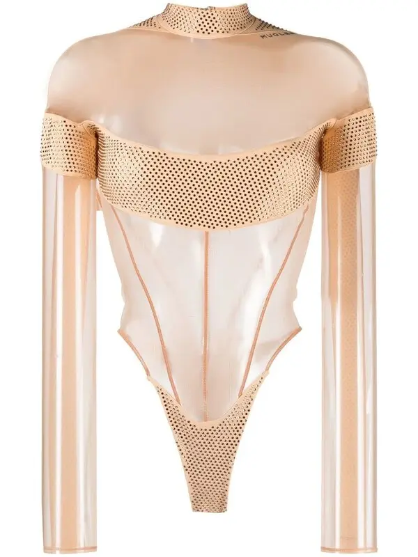 MUGLER Logo-plaque Sheer-panels Body - Gold
