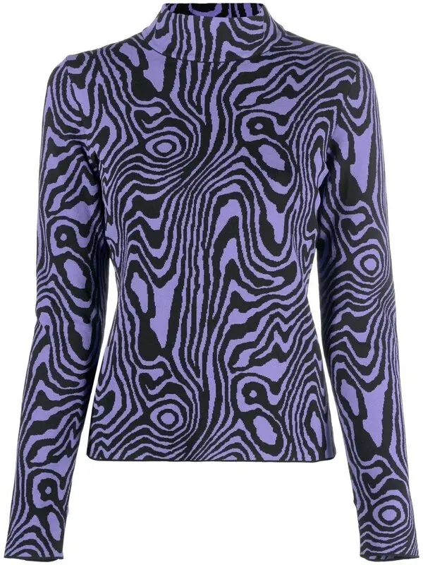 Moschino Graphic-print Roll-neck Jumper - Purple