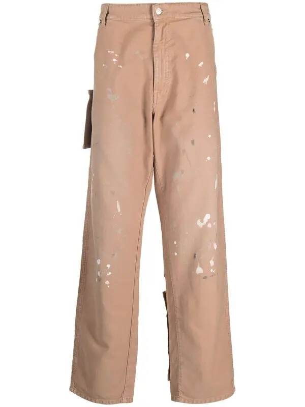 DARKPARK Paint-splatter Patch Pocket Jeans