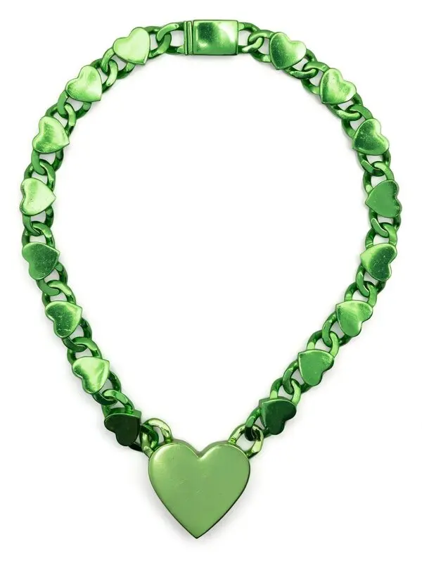 Natasha Zinko Heart-detail Necklace - Green